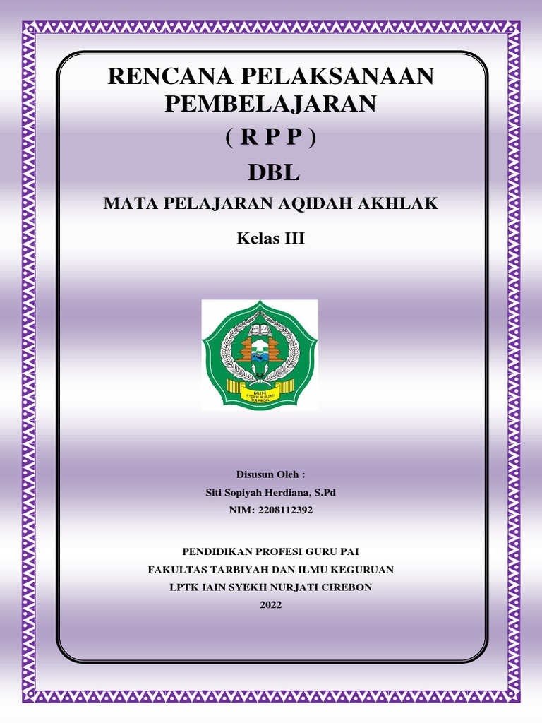 RPP Pembelajaran DBL Akidah Kelas III | PDF