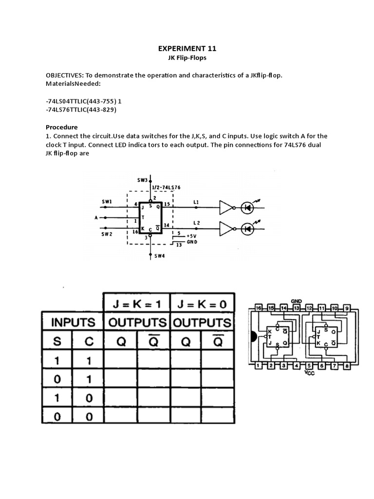 JK Flip-Flop Operation Experiment | PDF | Science & Mathematics | Computers