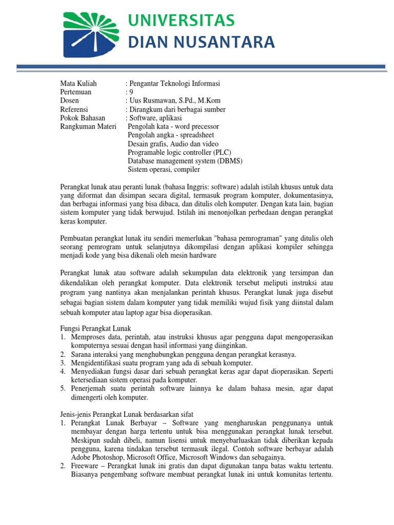 PTI-9 Software Aplikasi | PDF