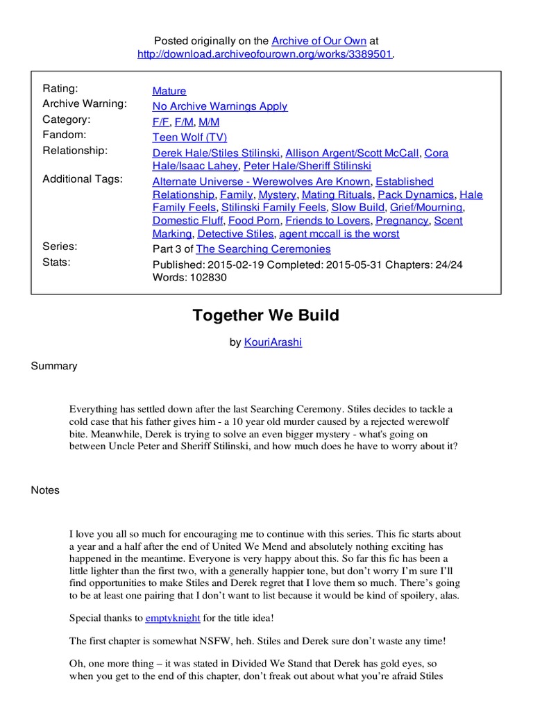 Together We Build: A Teen Wolf Story | PDF | Werewolves | University Of ...