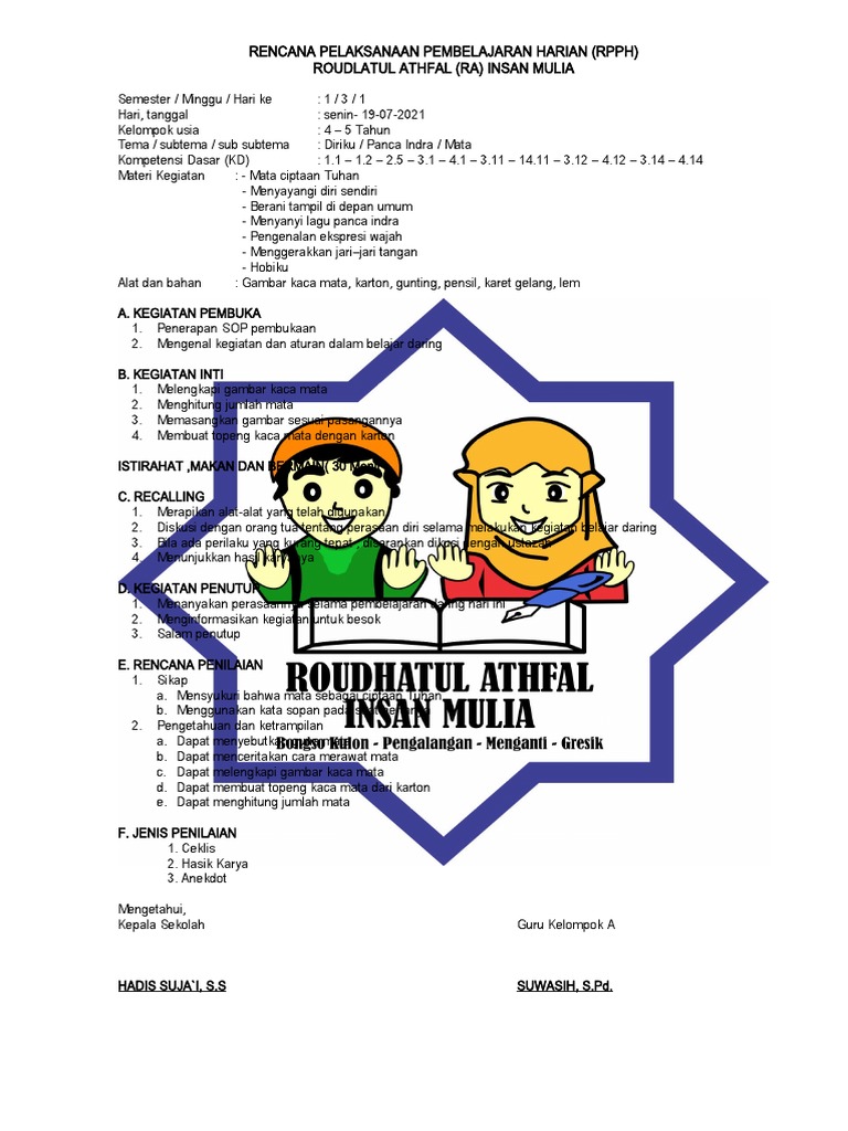 RPPH TK-B SMT1 Minggu - 03 - Lima Panca Indra | PDF