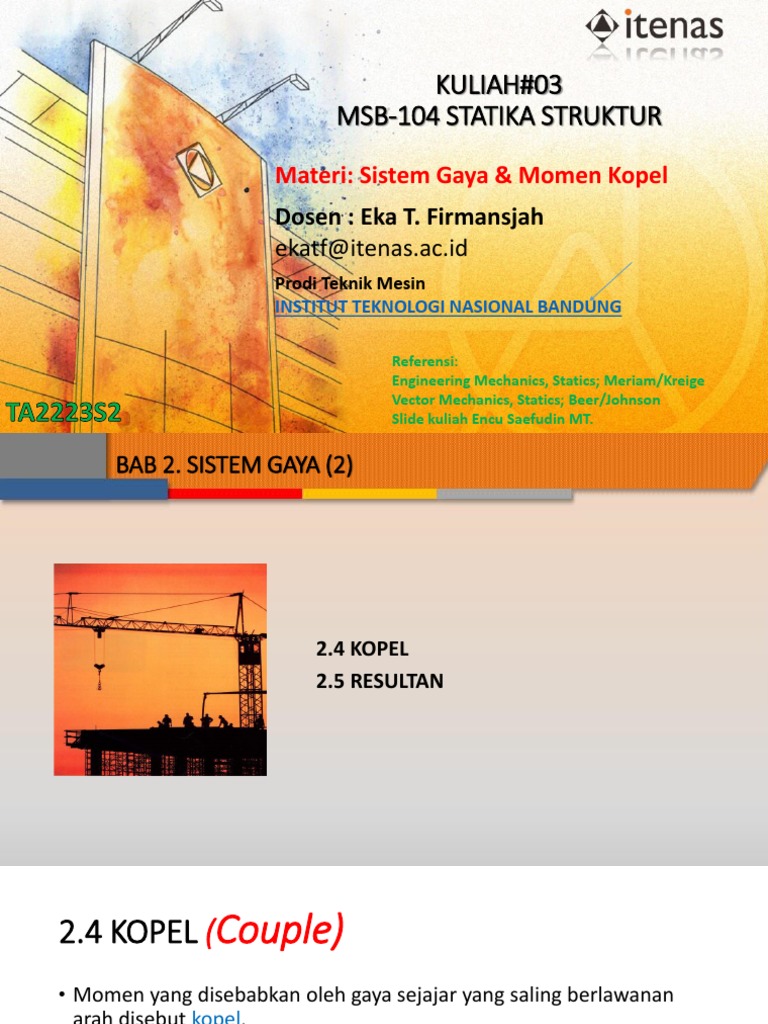 Ta2223s2 - MSB104 - K03 - Sistem Gaya Dan Momen Kopel | PDF