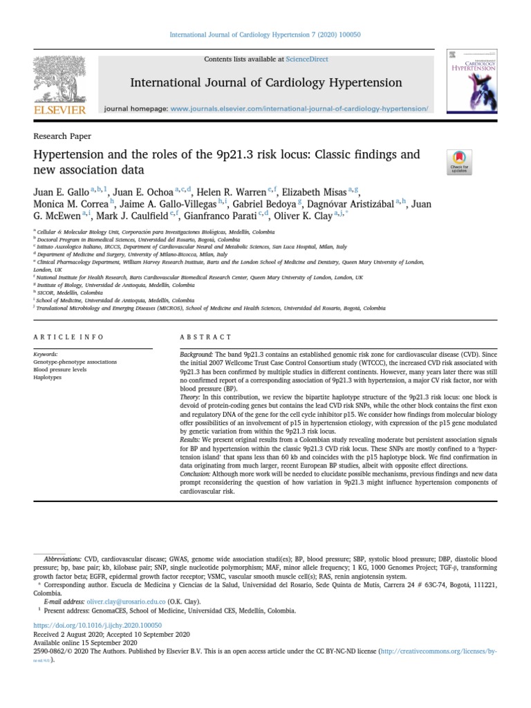 International Journal of Cardiology Hypertension: Research Paper ...