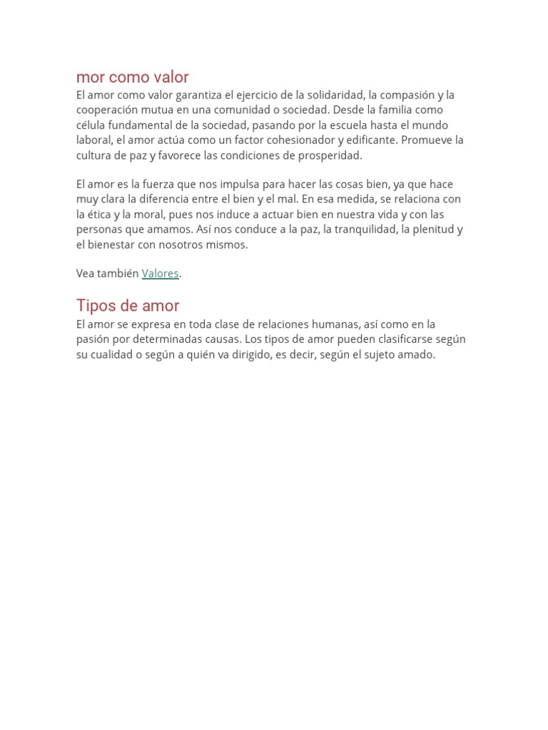 Amor Como Valor Pdf