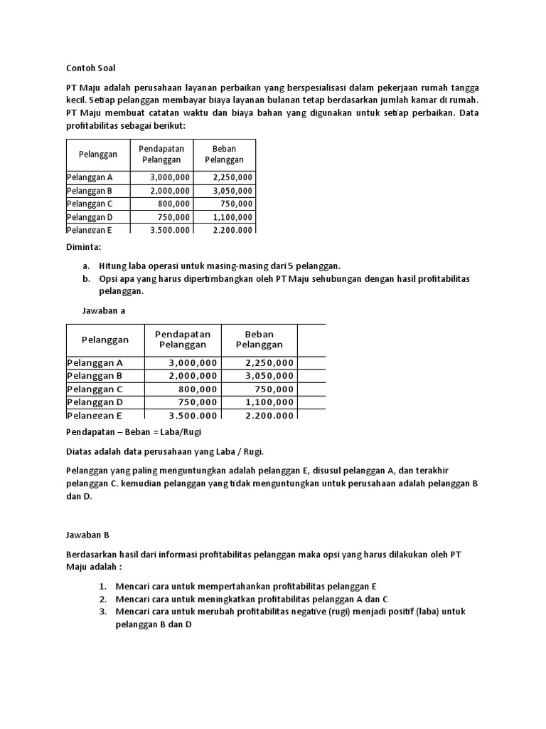 Contoh Soal CLV | PDF | Pengelolaan Keuangan & Uang