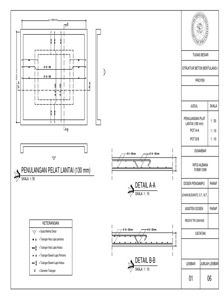 Detail Penulangan Plat Lantai | PDF