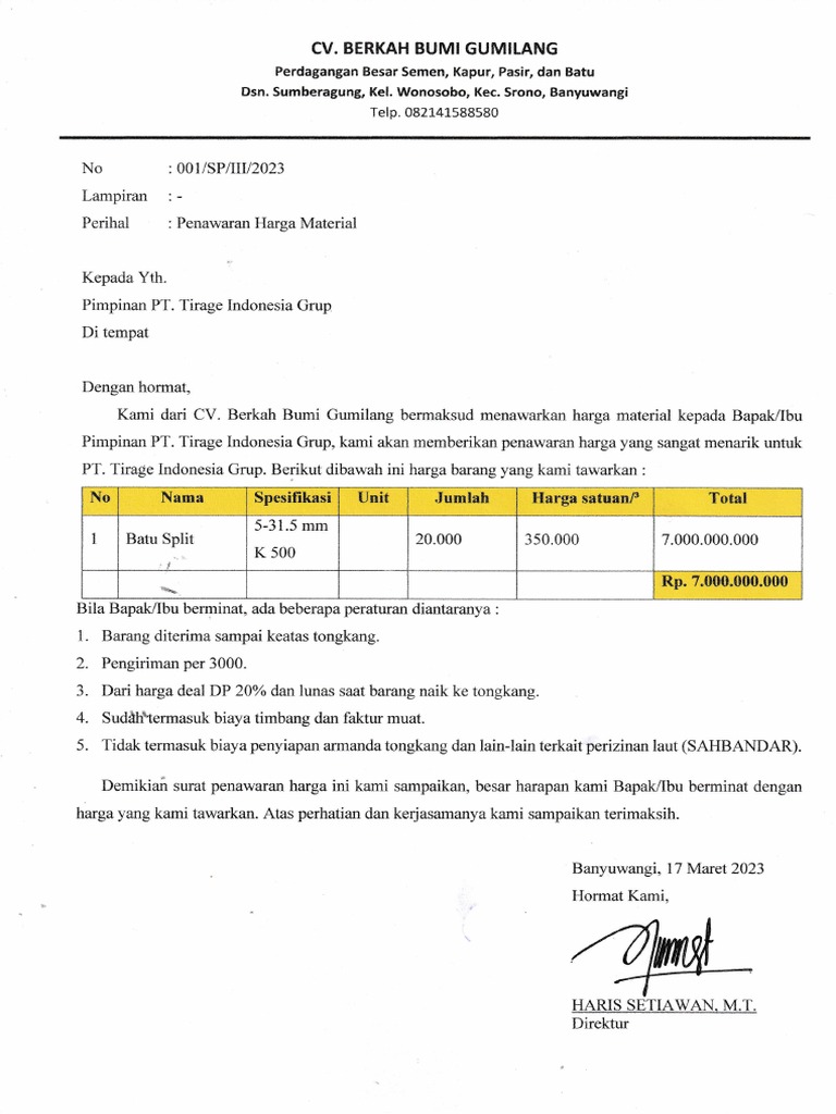 Surat Penawaran PDF | PDF