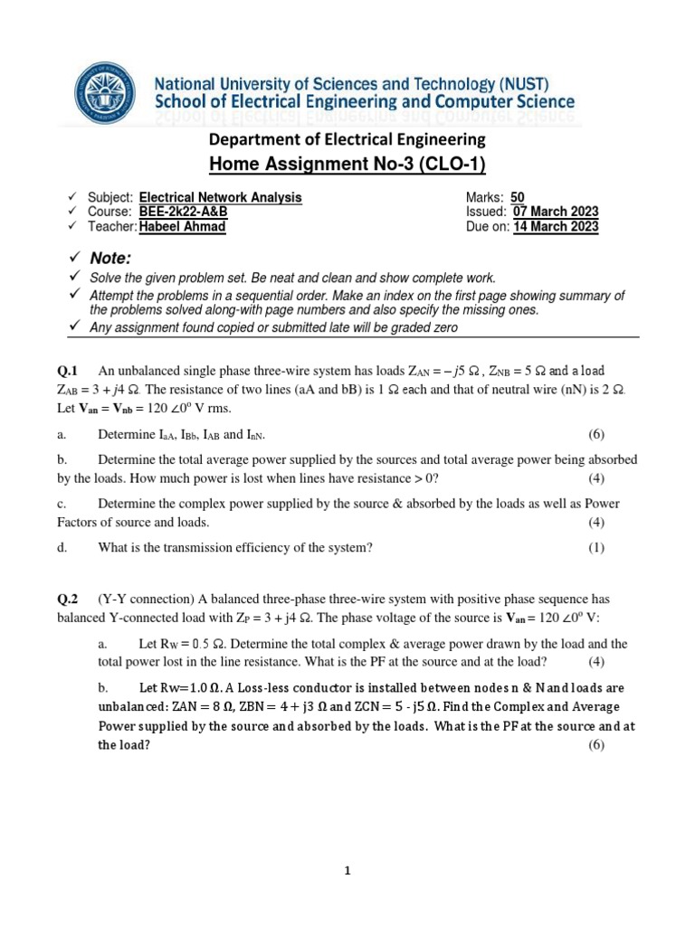 ENA BEE2k22AB Home Assign 3 | PDF | Electrical Engineering | Electronics