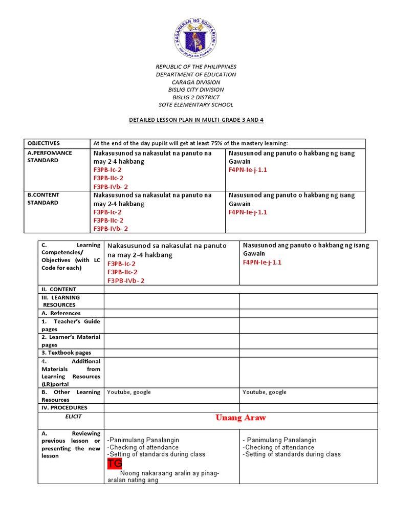 DLP Filipino MG q1 | PDF
