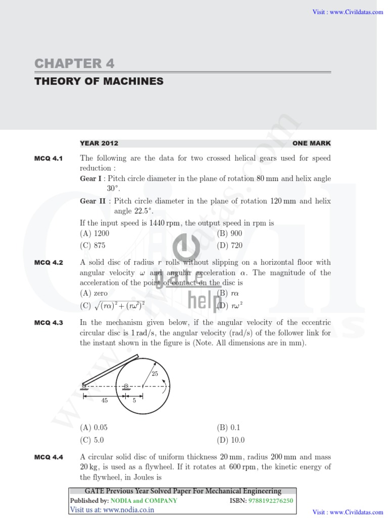 Theory of Machines 1 | PDF | Damping | Speed