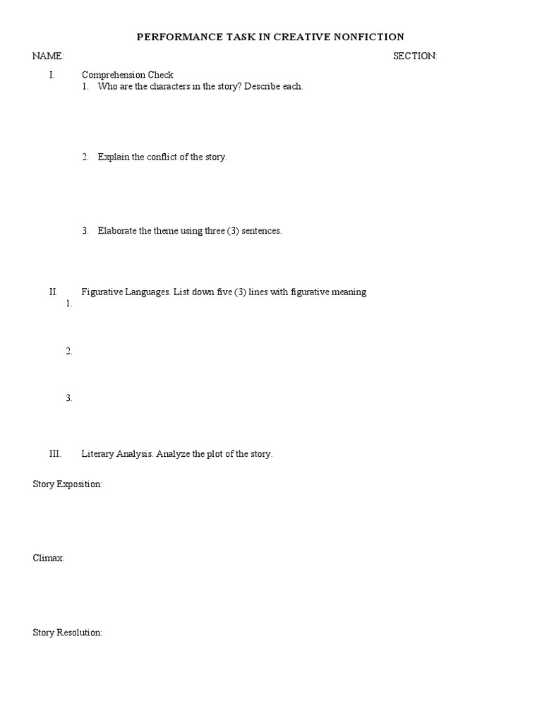 Creative Writing Q1 Performance Task | PDF