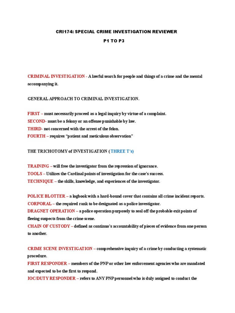 Cri 174 | PDF | Crime Scene | Injury