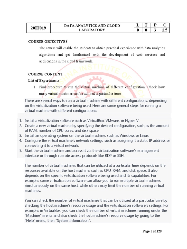 DA Lab - Manual | Download Free PDF | Virtualization | Computer Data Storage