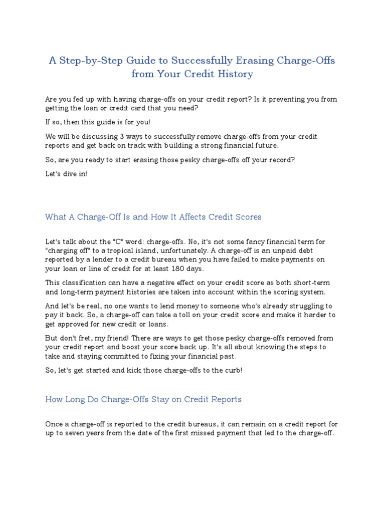 A Step-by-Step Guide To Successfully Erasing Charge-Offs From Your ...