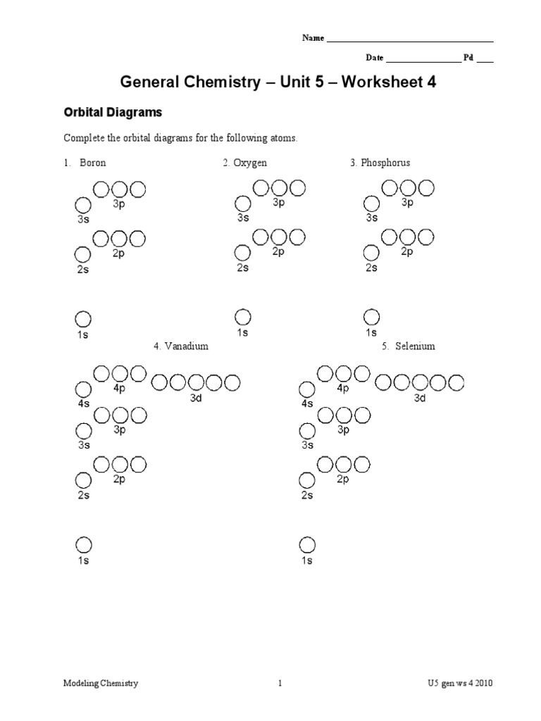 05 - U5 - Gen Ws 4 Orbital Diagrams | PDF