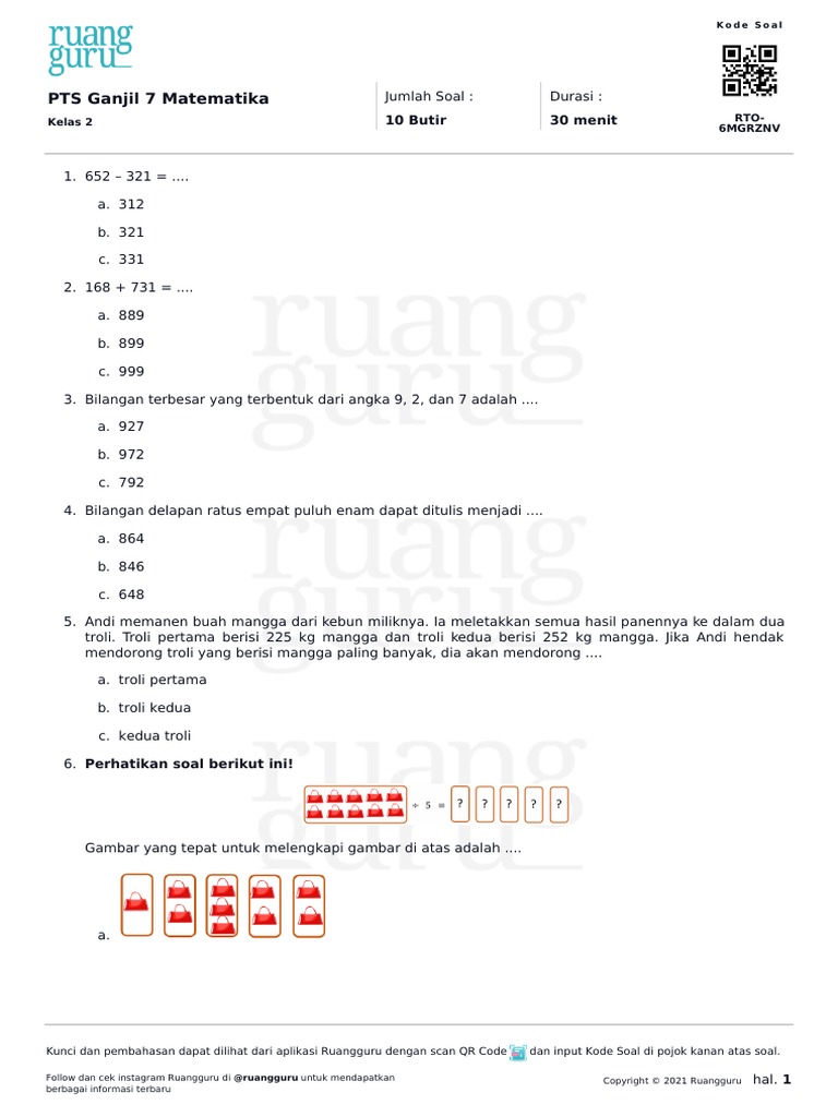 Soal Tryout Pts MTK 2 | PDF
