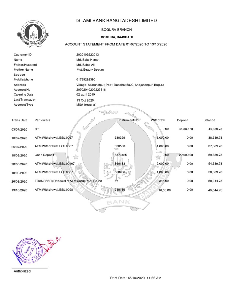 Bank Statment - 2 | PDF