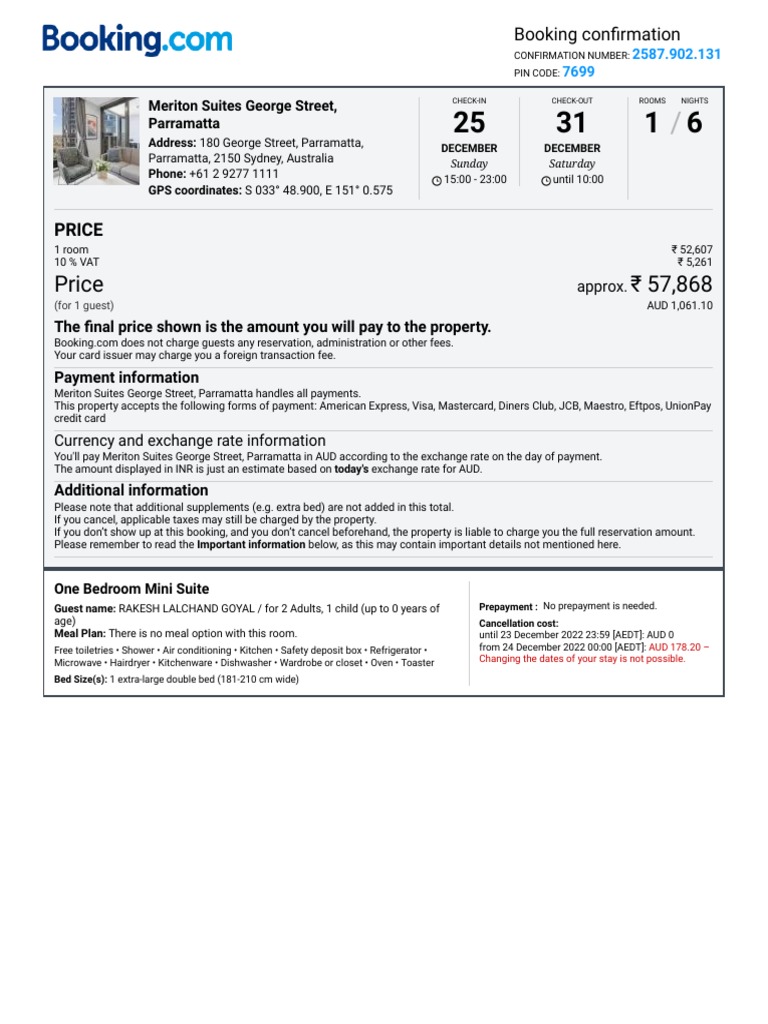 Hotel Booking | PDF | Credit Card | Payments