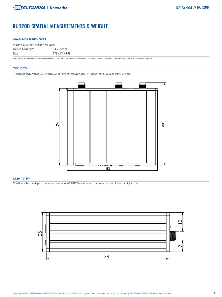 Rut200 Datasheet v14 - 03 | Download Free PDF | Electronics ...