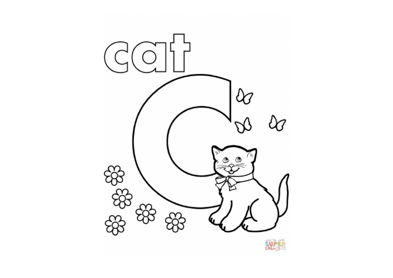 C Is For Cat Coloring Page - Free Printable Coloring Pages | PDF