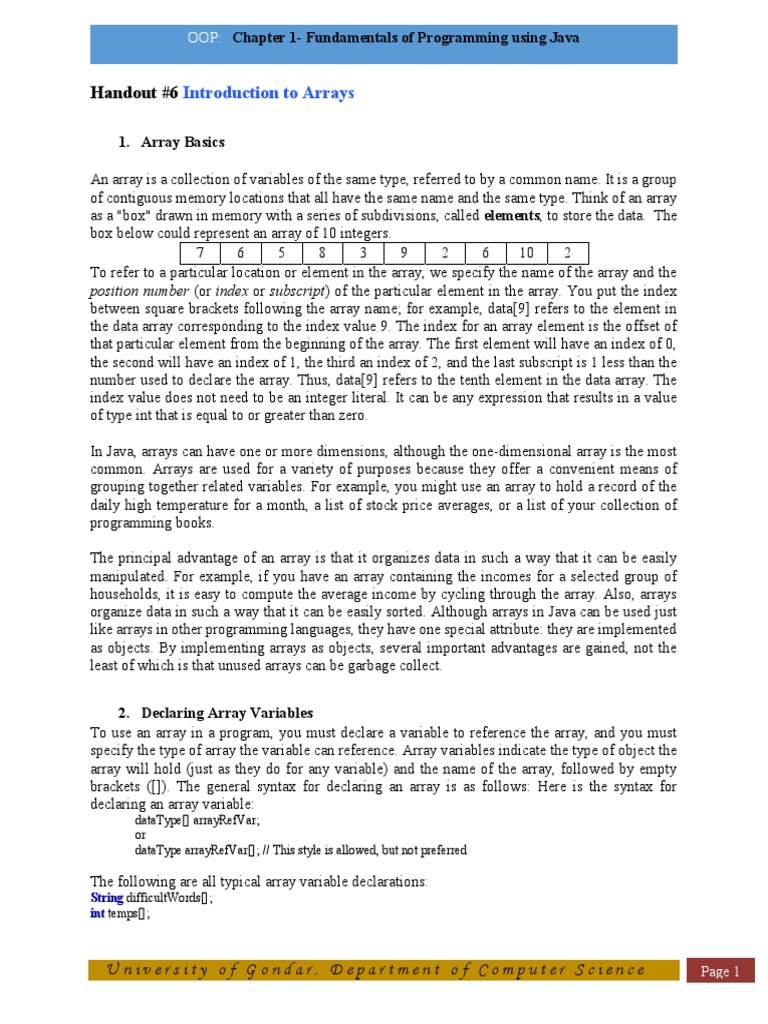Handout 06 | PDF | Variable (Computer Science) | Data Type Handout 06 | PDF | Variable (Computer Science) | Data Type