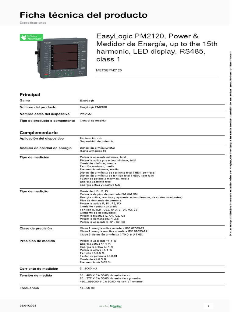 EasyLogic PM2000 Series - METSEPM2120 | PDF | Energia electrica ...