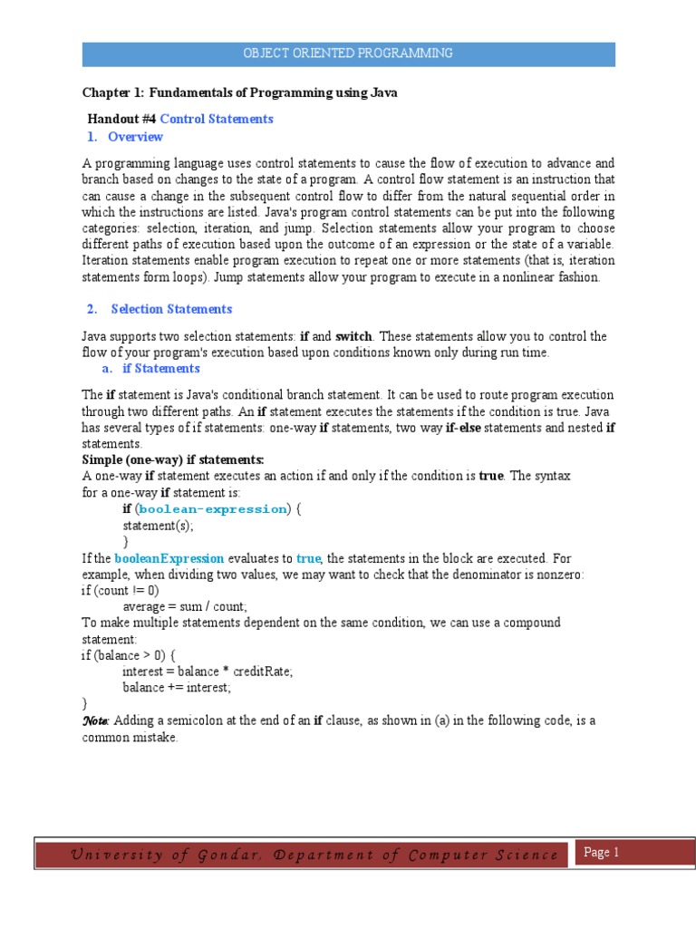 Handout 04 | PDF | Control Flow | Computer Program