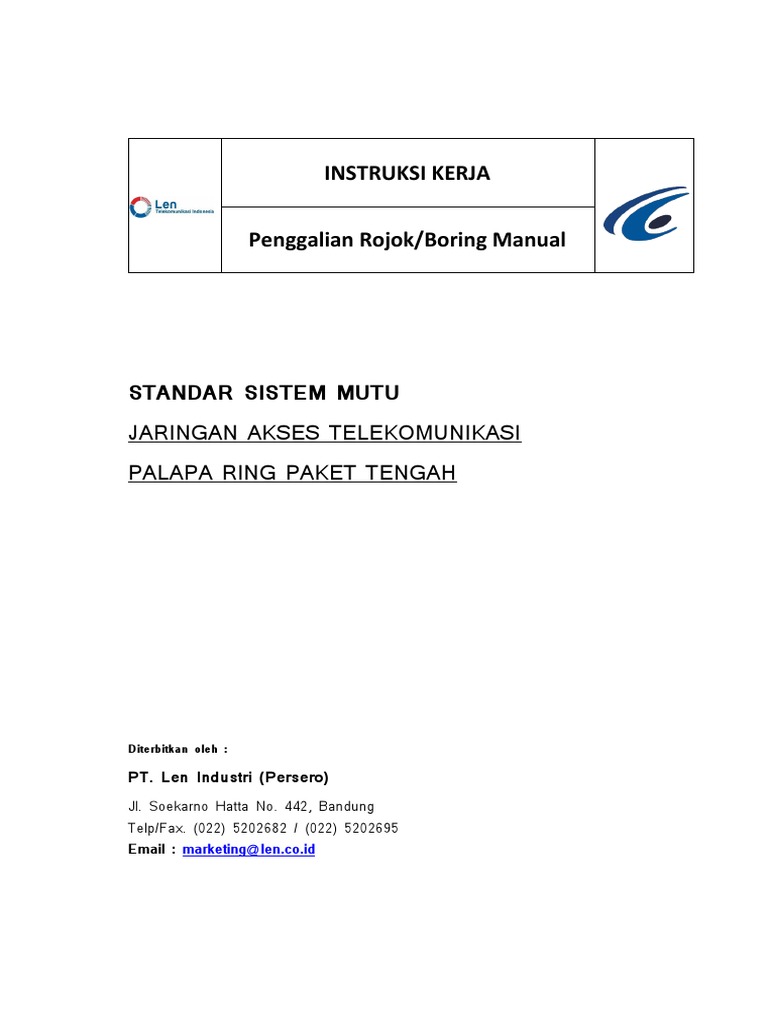 IK-04 Penggalian Rojok Atau Boring Manual | PDF