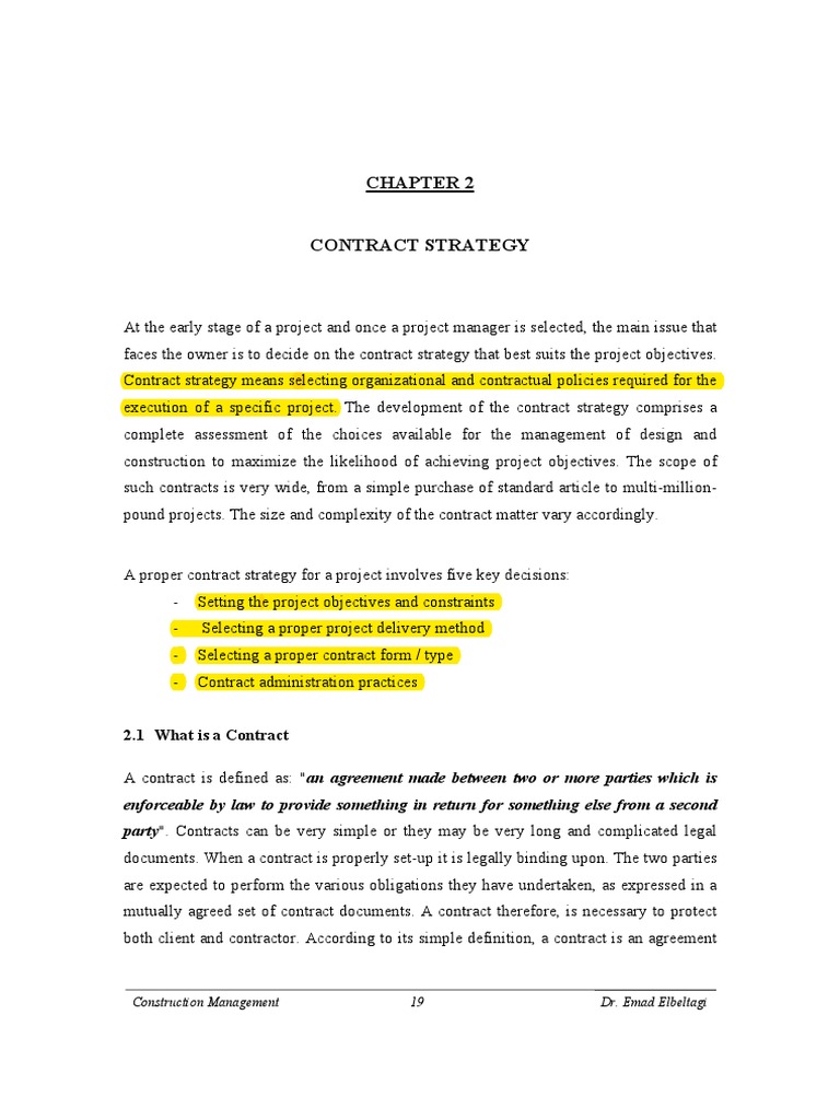 CM CH2 Contracts | PDF | Construction Management | Private Law
