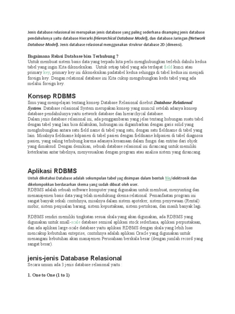 Memahami Database Relasional dan RDBMS | PDF | Komputer