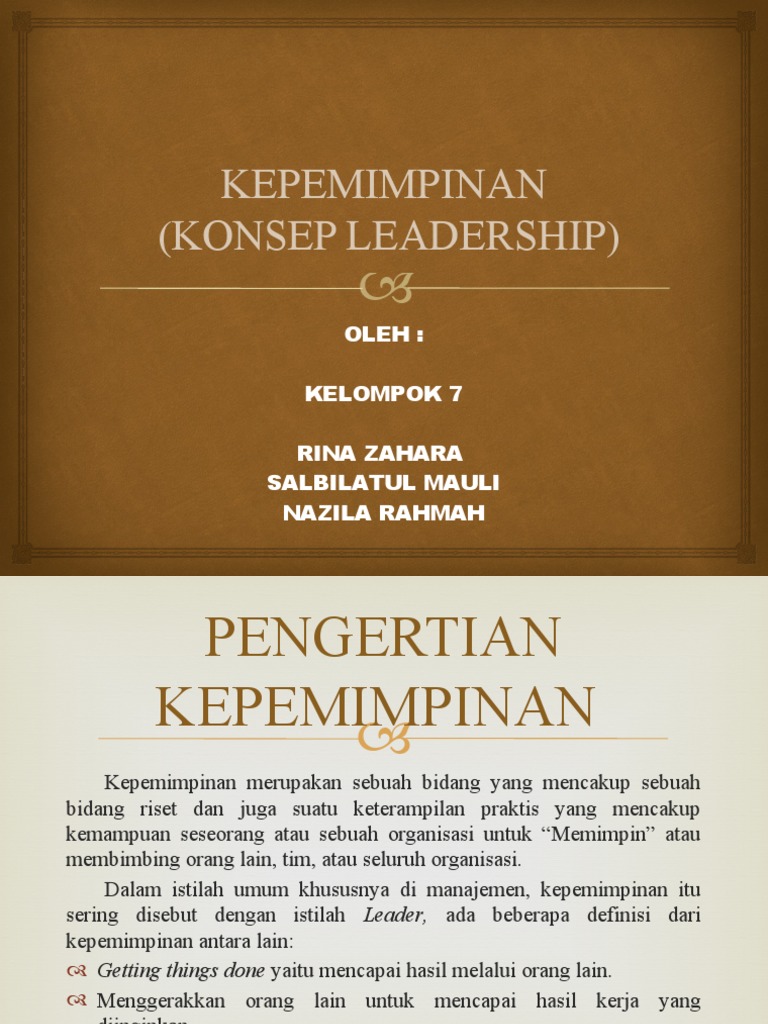 Kelompok 7 Kepemimpinan | PDF | Pengembangan Diri