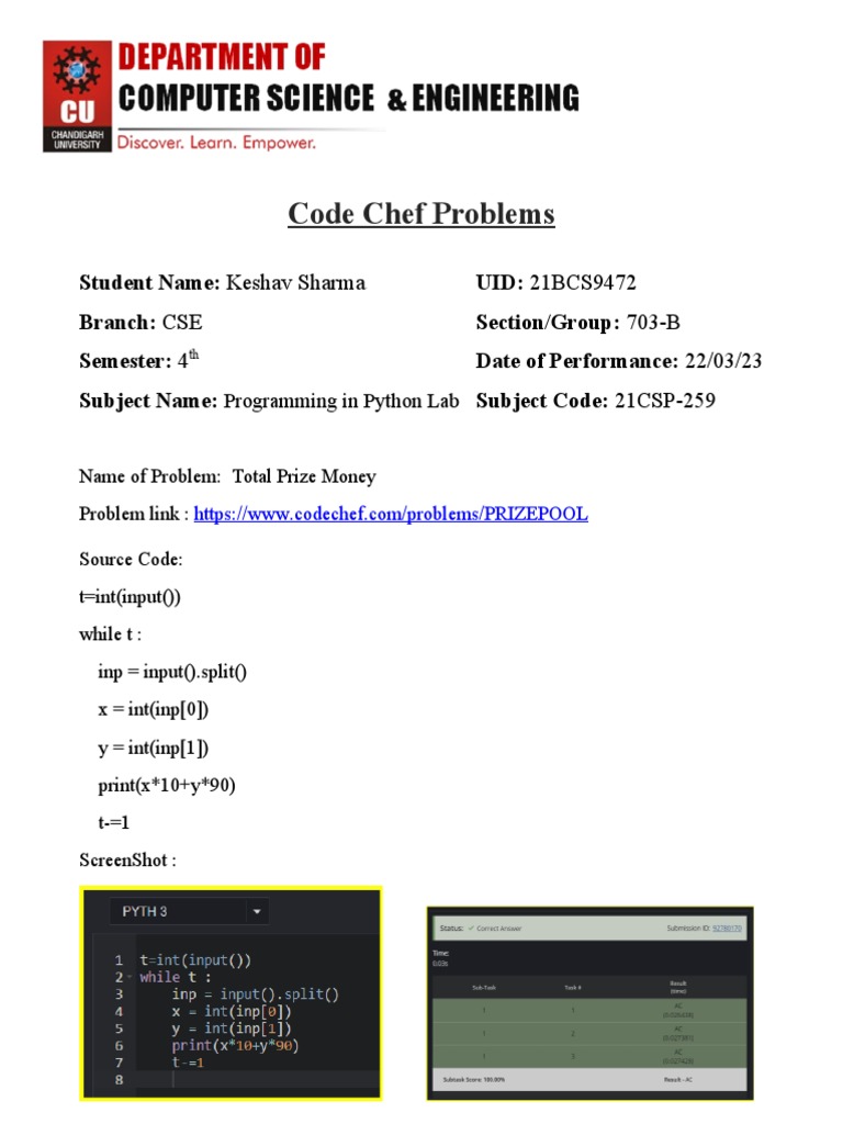 Python Codechef Keshav | Download Free PDF | Computer Programming | Software Development