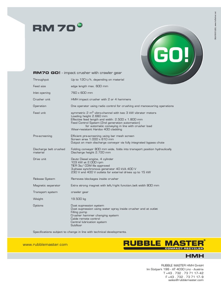 RM70 GO!: A Highly Mobile Impact Crusher with Crawler Transport and ...