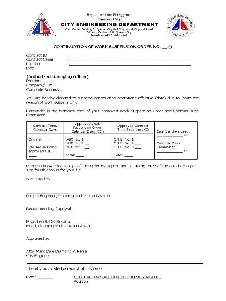 Pif-09-Continuation of Work Suspension - Ced | PDF