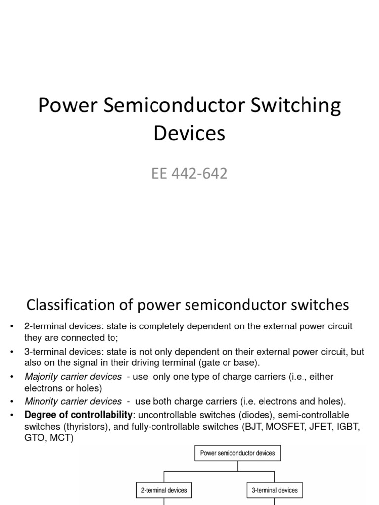 1) Power Switching Devices EE-442-642 | PDF | Field Effect Transistor ...