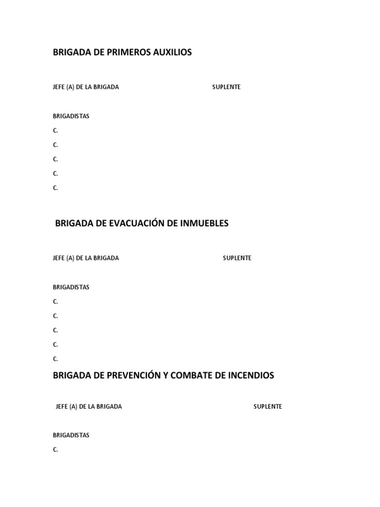 Brigada de Primeros Auxilios | PDF