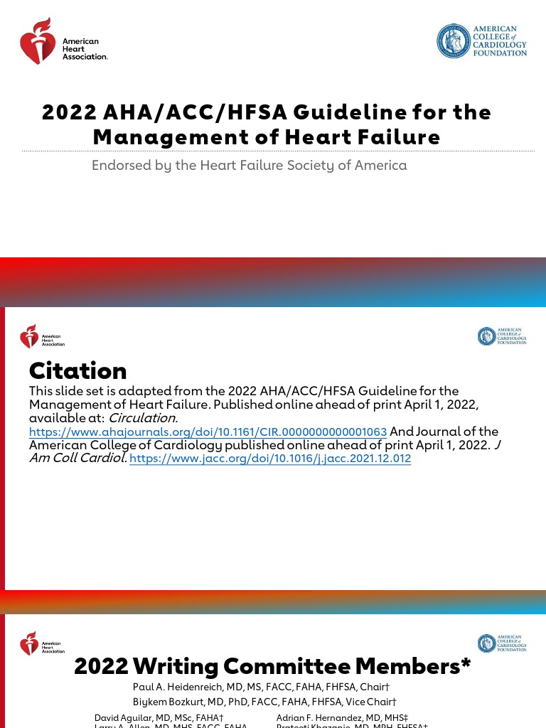2022 Heart Failure Guideline Slide Set PDF | PDF | Heart Failure ...