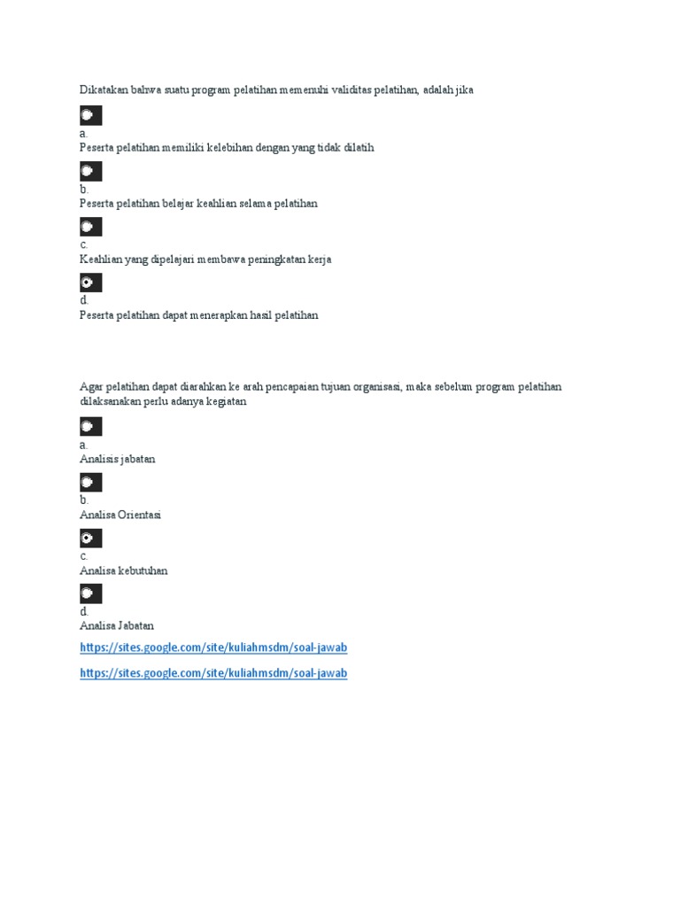 Jawaban Kuis MSDM M4 | PDF