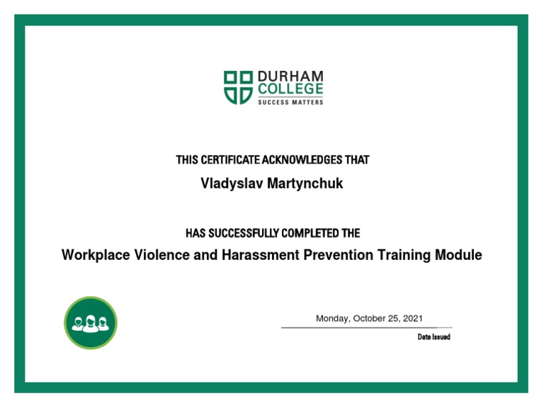 Workplace Violence and Harassment Prevention Training Module 202143 | PDF