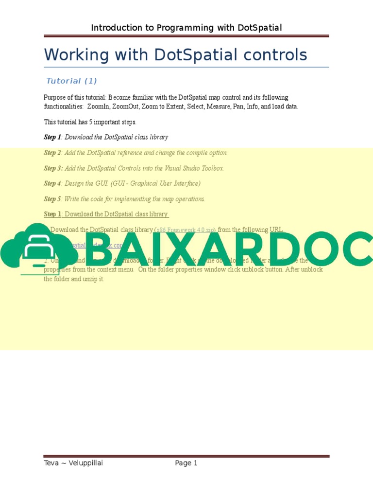 Introduction to Programming with DotSpatial Controls Tutorial | PDF | Graphical User Interfaces ...