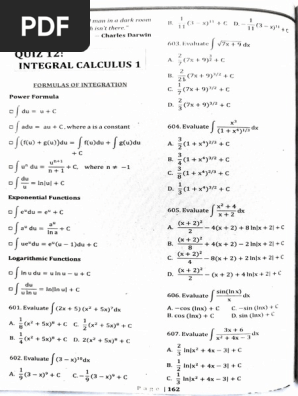 Integral Calculus Pdf