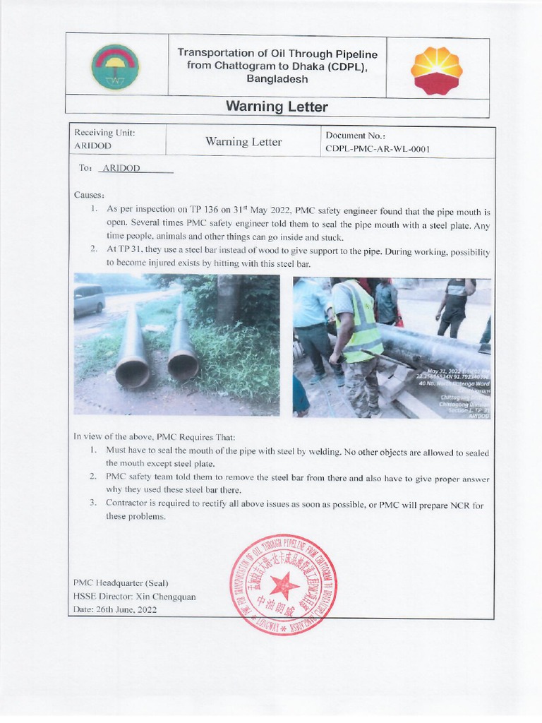 CDPL-PMC-AR-WL-0001 Warning Letter For ARODOD. | PDF