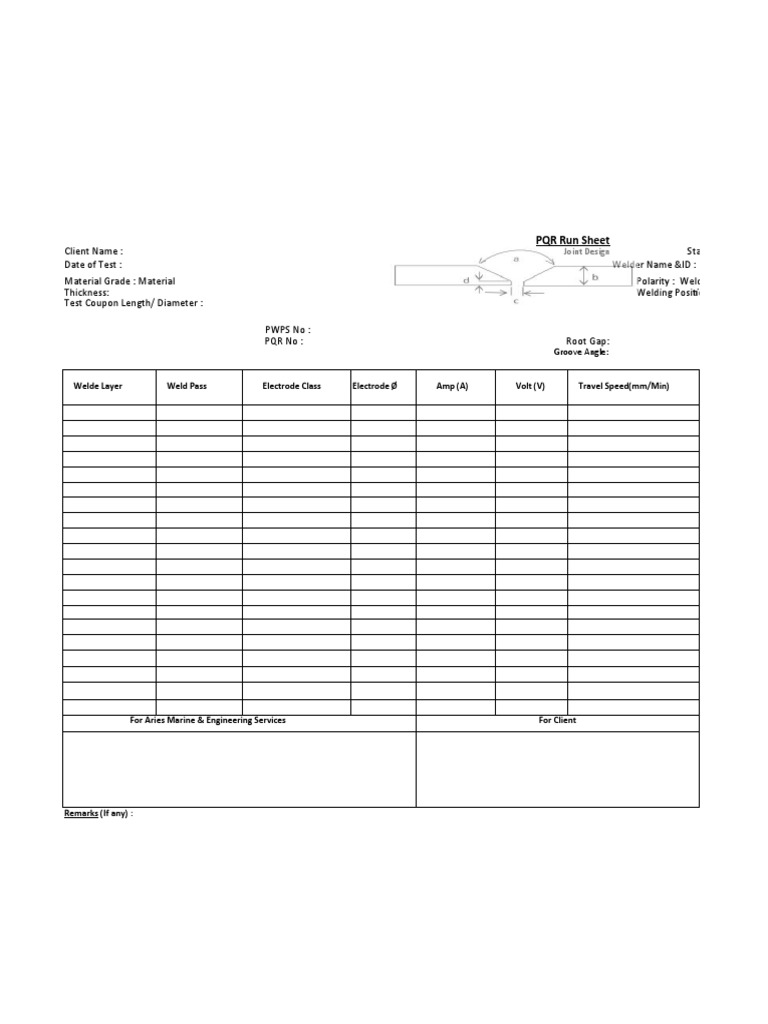 PQR Run Sheet | PDF
