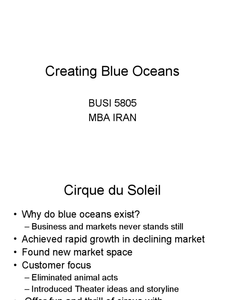 CH 1. Creating Blue Oceans | PDF | Innovation | Business Economics