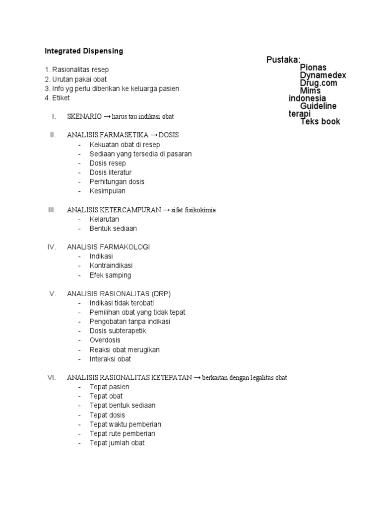 Catatan - Integrated Dispensing | PDF