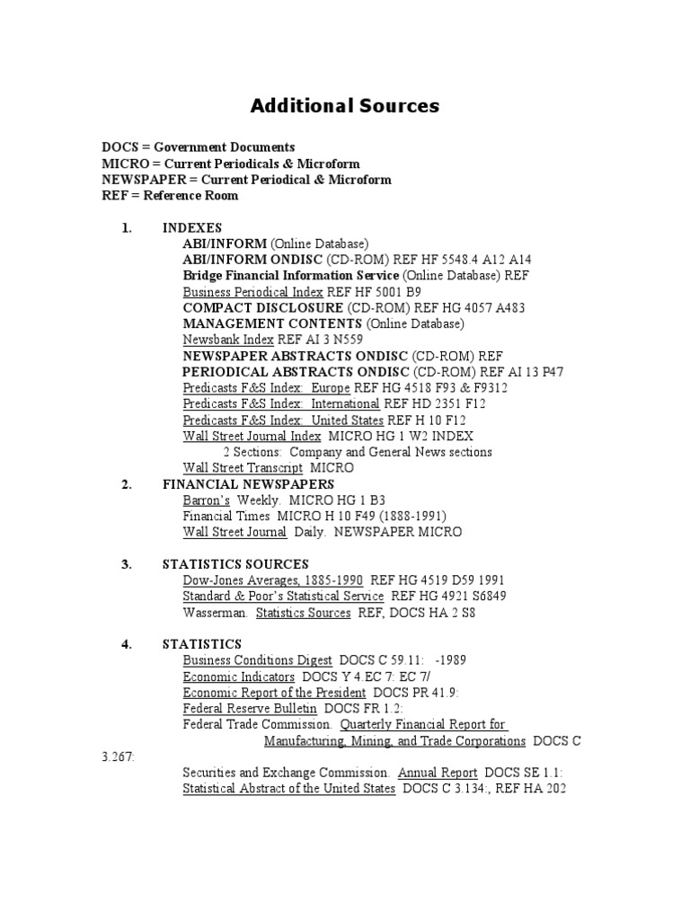 Comprehensive Financial Research Resources | PDF | Stocks | Employment