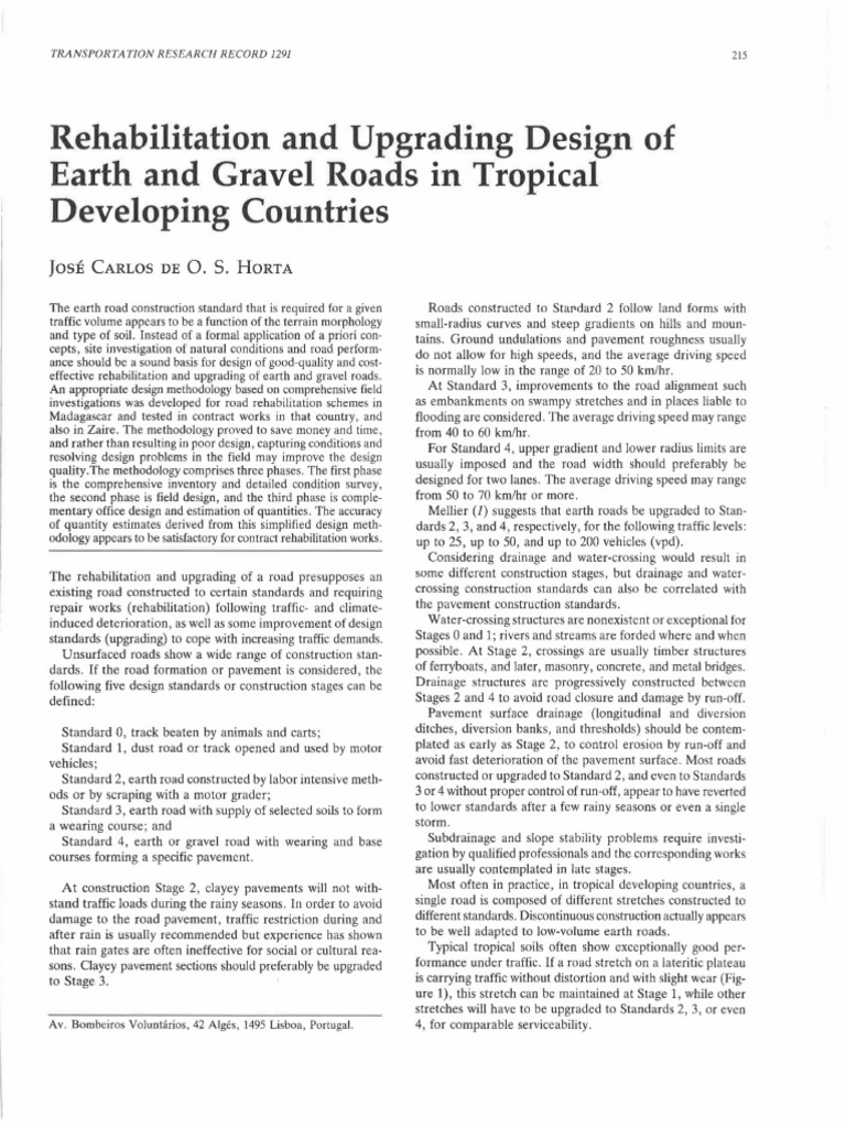 Rehabilitation and Upgrading Design of Earth and Gravel Roads in ...