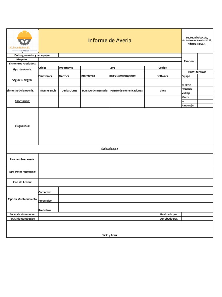 Lara - Graciely - UT7 - Informe de Averia | PDF | Robot | Robótica