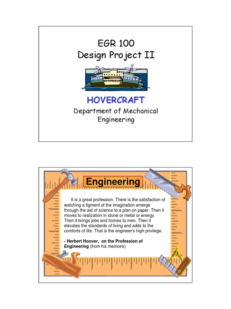 Designing and Building a Hovercraft: A Hands-On Engineering Project | PDF | Pressure | Force