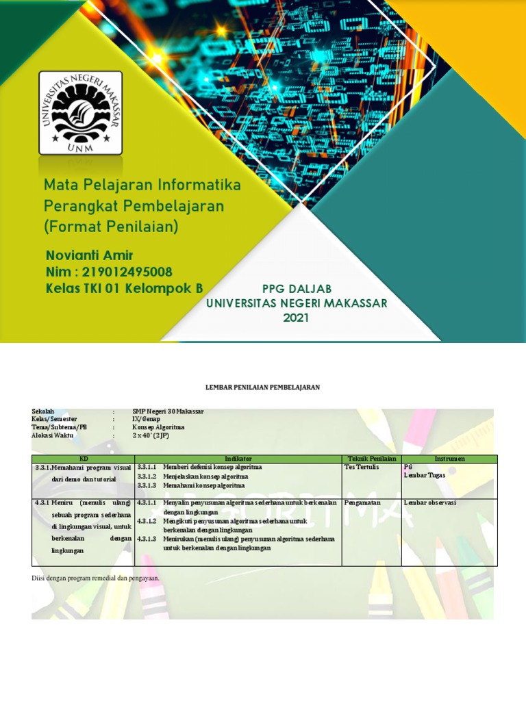 LK 7. Format Penilaian_Konsep Algoritma | PDF